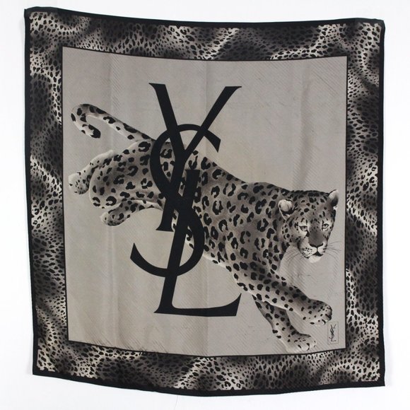 Yves Saint Laurent | Accessories | Ysl Rare Leopard Silk Scarf | Poshmark